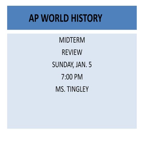 Apwh midterm ppt review jan 2014 by Tingley | PPTX | Educational ...