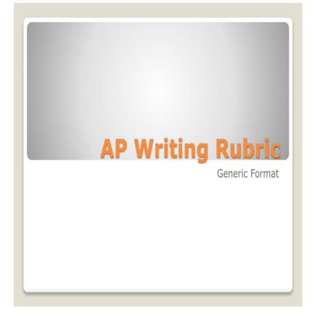AP Writing Rubric | PPT