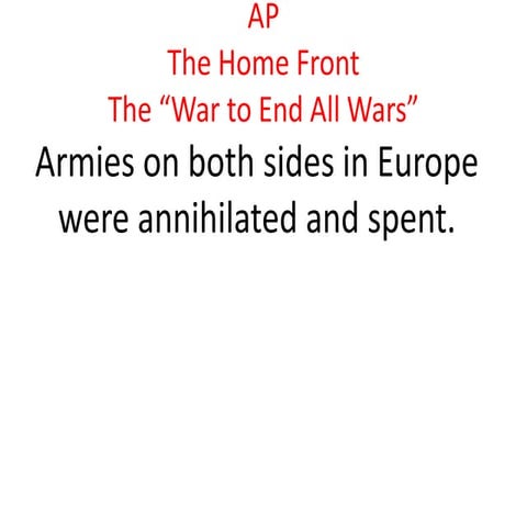 Ap wwi part 22 | PPT