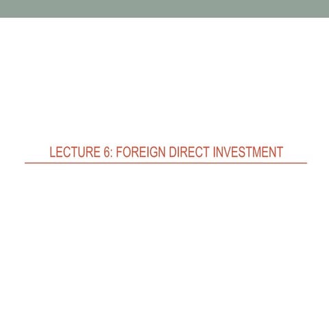 Foreign Direct Investment | PPT