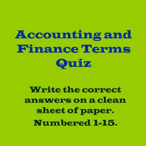 accounting quiz | PPT