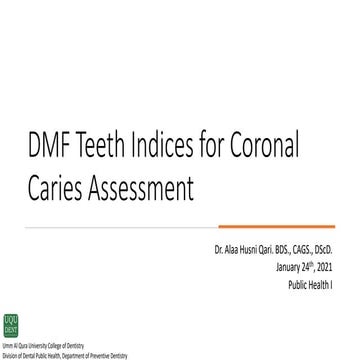 DMFT Index | PDF