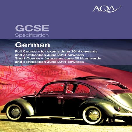 AQA GCSE German Specification 2013 | PDF | Education industry | Industries