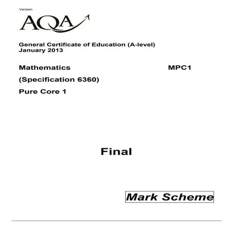 Aqa mpc1-w-ms-jan13 | PDF