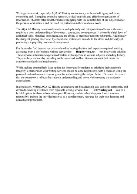 A Level History Coursework Structure. You will nee | PDF