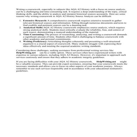 Aqa A2 History Coursework Source Analysis | PDF