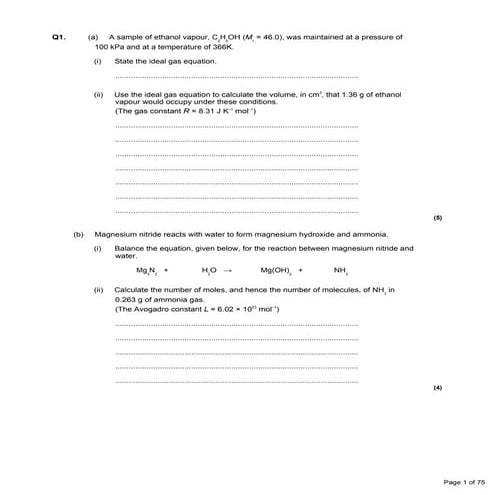 AQA AS Chemistry Atomic Structure Questions | PDF