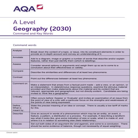 AQA Command Words | PDF