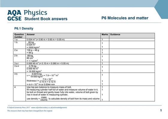 AQA Chemistry C4 Answers Key | PDF | Chemistry | Science