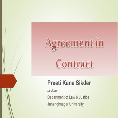 Agreement in Contract: Mirror Image Rule | PPTX