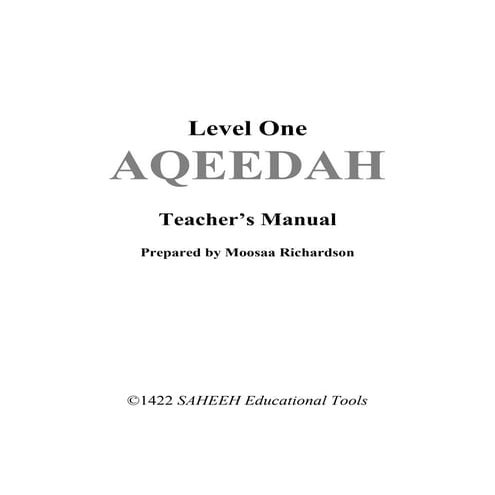 Aqeedah course for_children | PDF