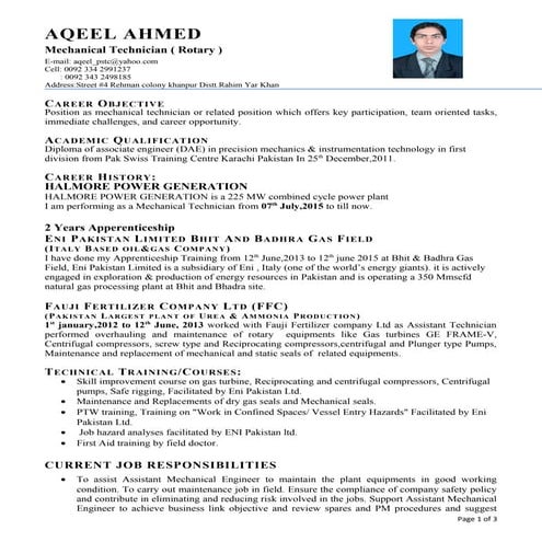 Aqeel cv updated | DOC | Civil Engineering Industry | Industries