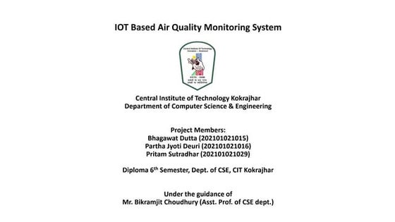 Iot based water quality monitoring system | PPTX