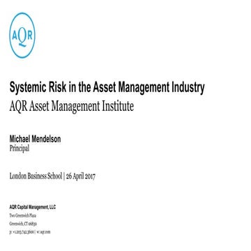 Systemic Risk in the Asset Management Industry | PPT