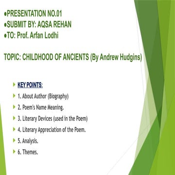 Childhood of the ancients analysis post modern poem | PPT