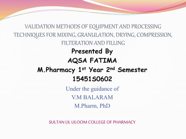 CMA-CPP-CQA for oral solid dosageform | PPTX