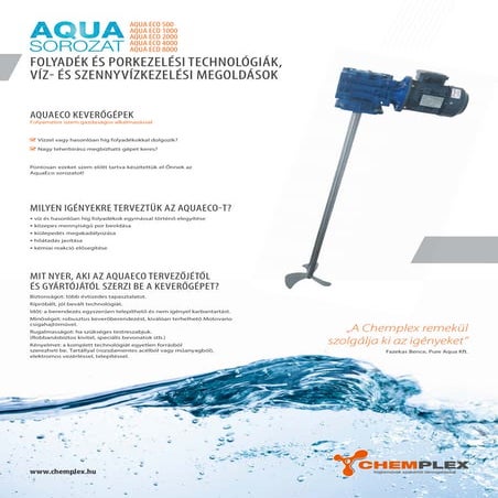 AQUA Eco keverőgép víz- és szennyvízkezeléshez | PDF