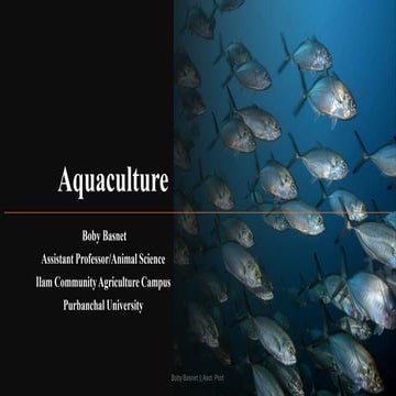 Aquaculture Full Note || Assistant Professor || Boby Basnet || | PDF