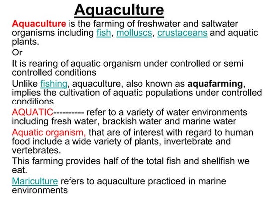 Aquaculture | PDF | Agriculture | Industries
