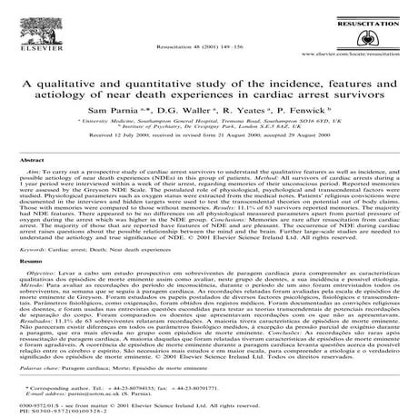 A qualitative and quantitative study of the incidence, features and ...