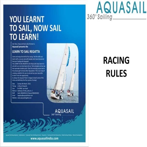 Aquasail learn to Sail Regatta - Racing rules | PPSX
