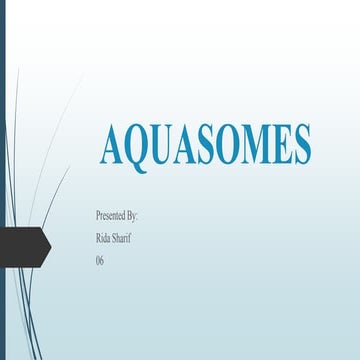 AQUASOMES-RIDA SHARIF F.Y.MPHARM, BVPCOP | PPTX