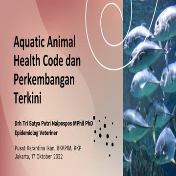 Aquatic Animal Health Code dan Perkembangan Terkini - Pusat Karantina ...