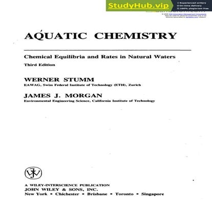 Aquatic Chemistry | PDF
