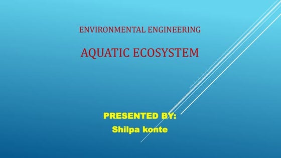 Types of water body : Freshwater body | PDF