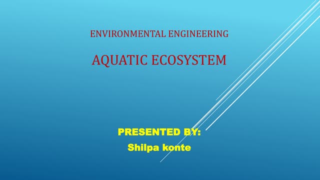 Fresh water and marine ecosystems | PPTX