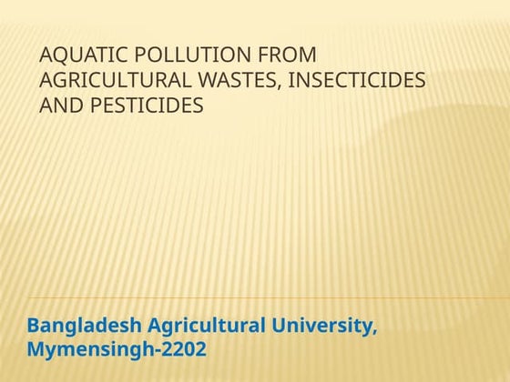 Aquaculture impacts on the fisheries and environment | PPT