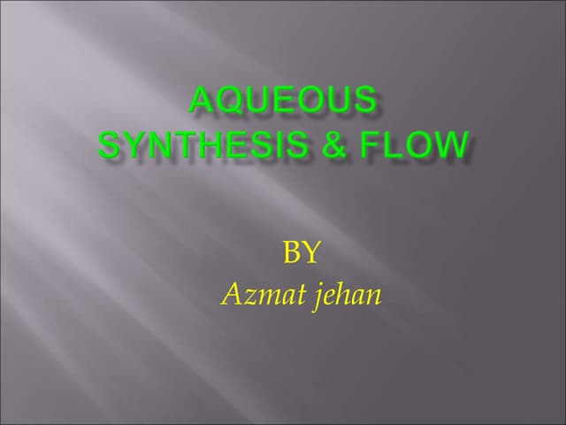 Production and flow of aqueous humor | PPTX