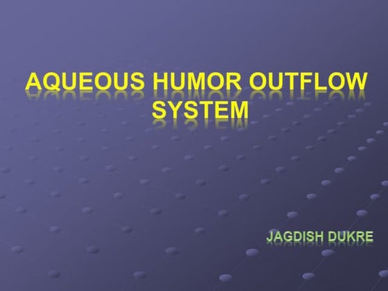 Aqueous humor | PPT