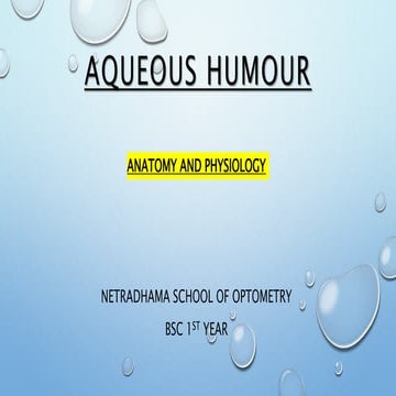 Aqueous humour | PPTX