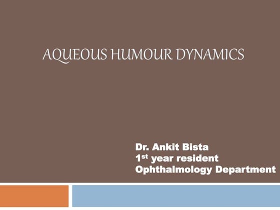 Production and flow of aqueous humor | PPTX