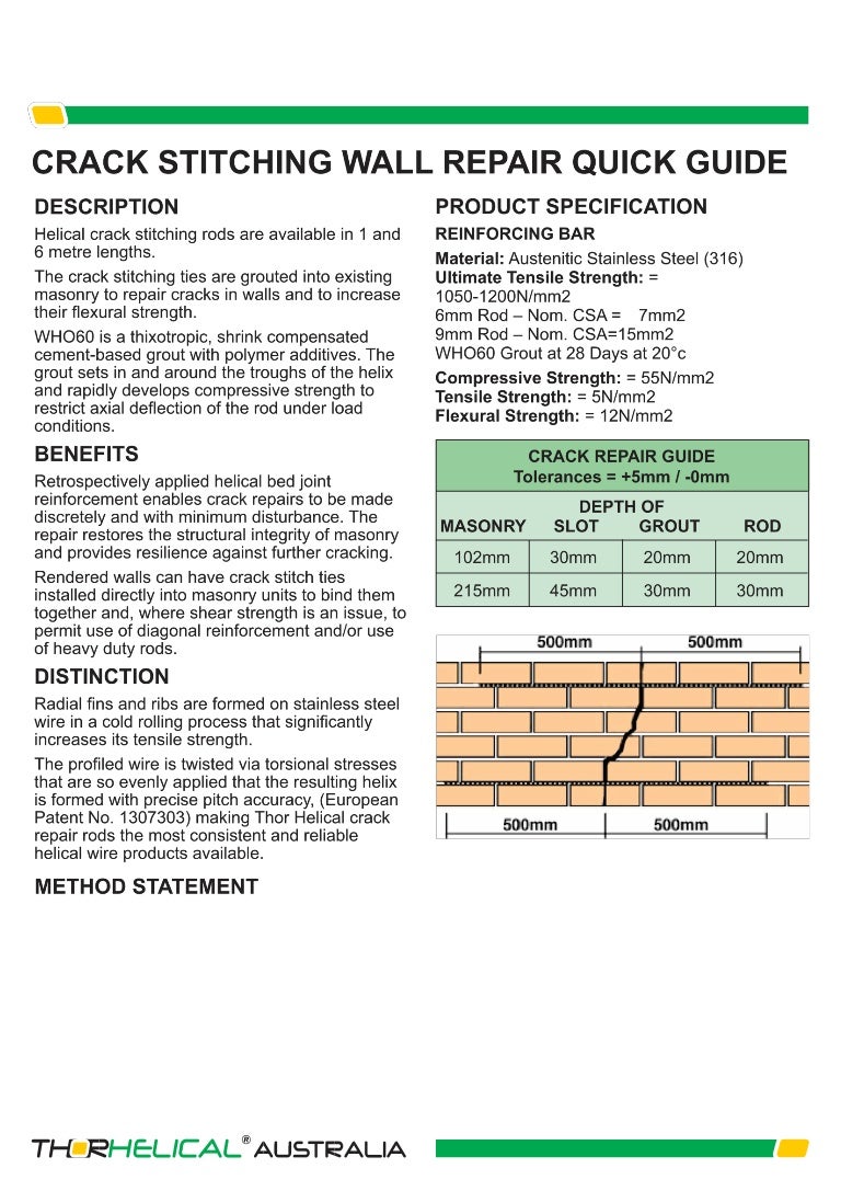 A Quick Crack Stitching Wall Repair Guide by Thor Helical Australia