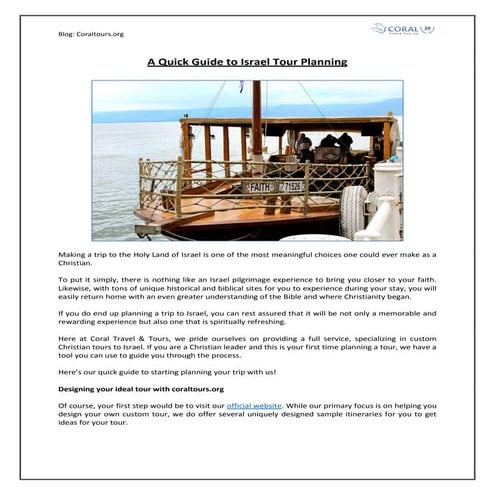 A Quick Guide to Israel Tour Planning | PDF