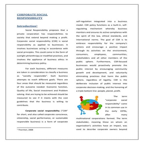 A Quick Look at CSR (with examples) | PDF