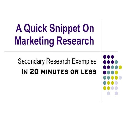 A quick snippet on secondary data | PPT