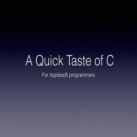A Quick Taste Of C Ppt