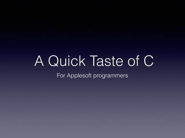 A Quick Taste Of C Ppt 9588