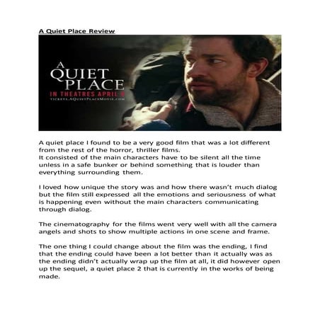 A quiet place review | PDF