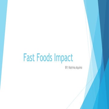 Fast Foods Impact | PPT