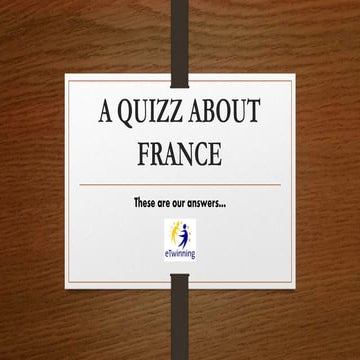 A quizz about france | PPTX