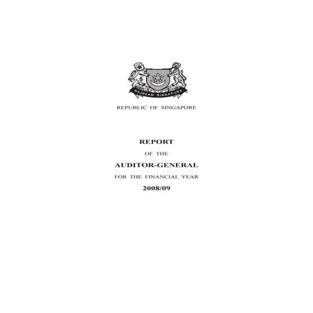 Report of the Auditor-General for the Financial Year 2008/2009 | PDF ...