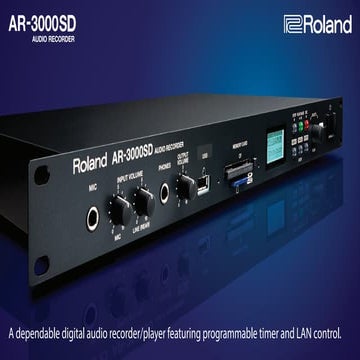 Roland AR-3000SD: Audio Recorder/Player | PDF