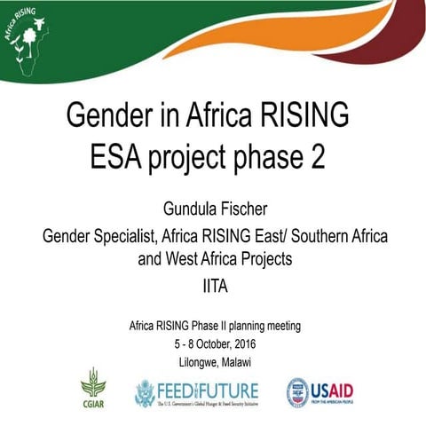 Gender in Africa RISING ESA project phase 2 | PPT