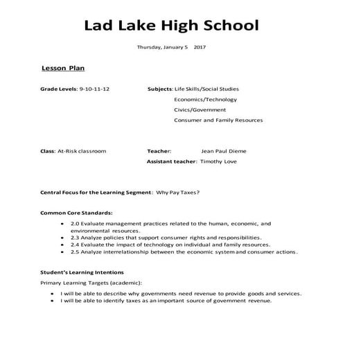Ar lesson plan-taxes | DOCX