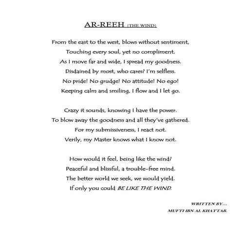 Ar-Reeh - A poem The virtues of the wind | PDF