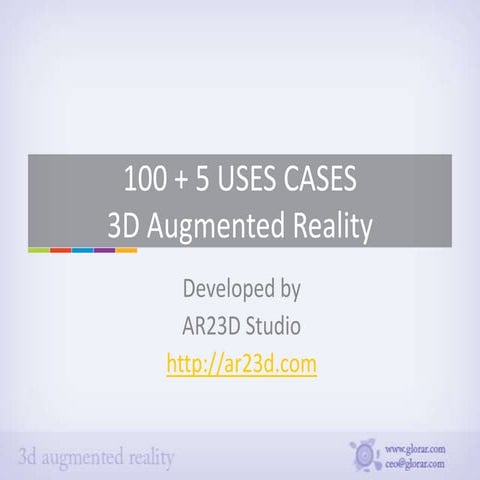 Augmented Reality: 100 Uses Cases By AR23D Studio | PPT